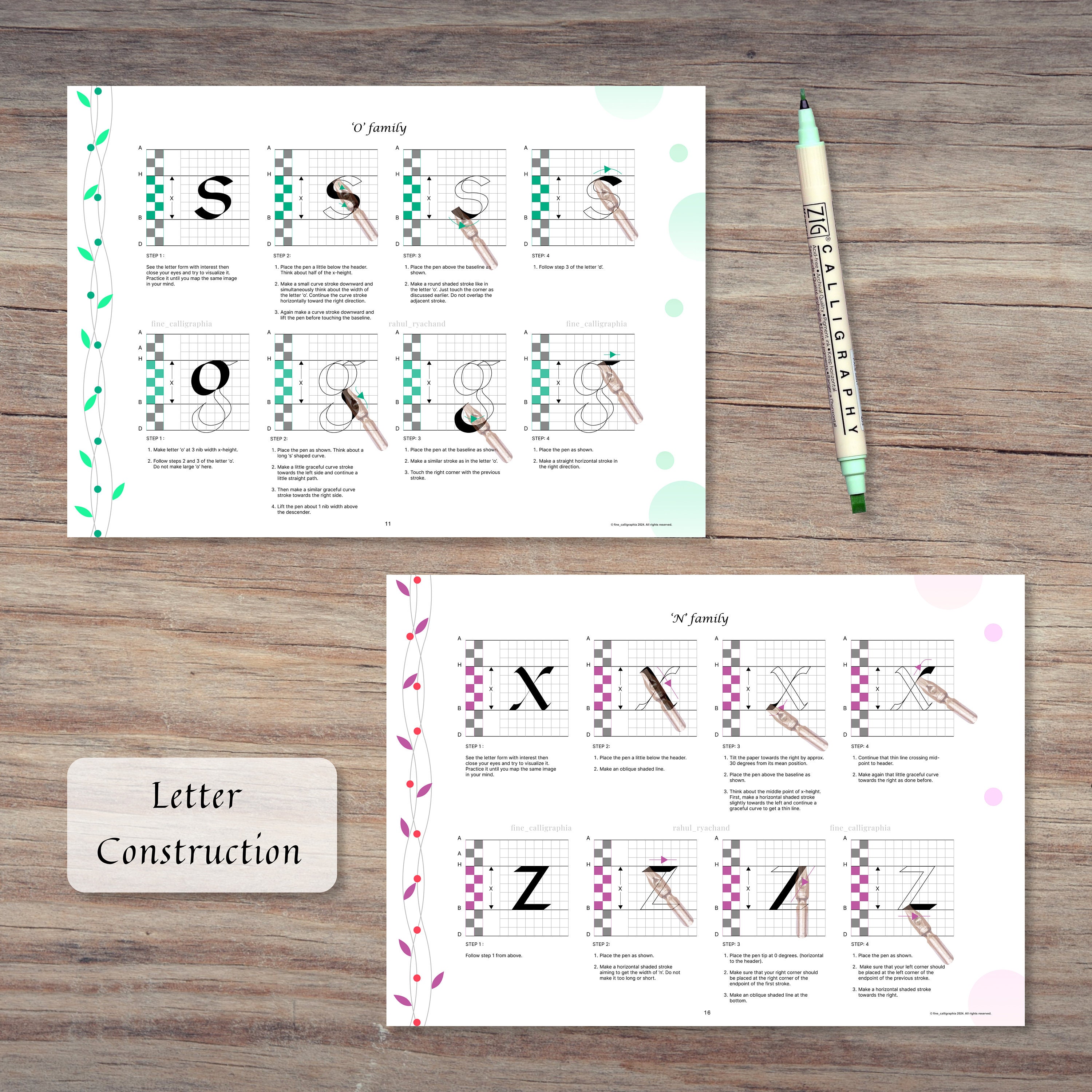 Calligraphy Practice, Worksheet, Calligraphy Guides, Letterings, Foundational Hand Script ...