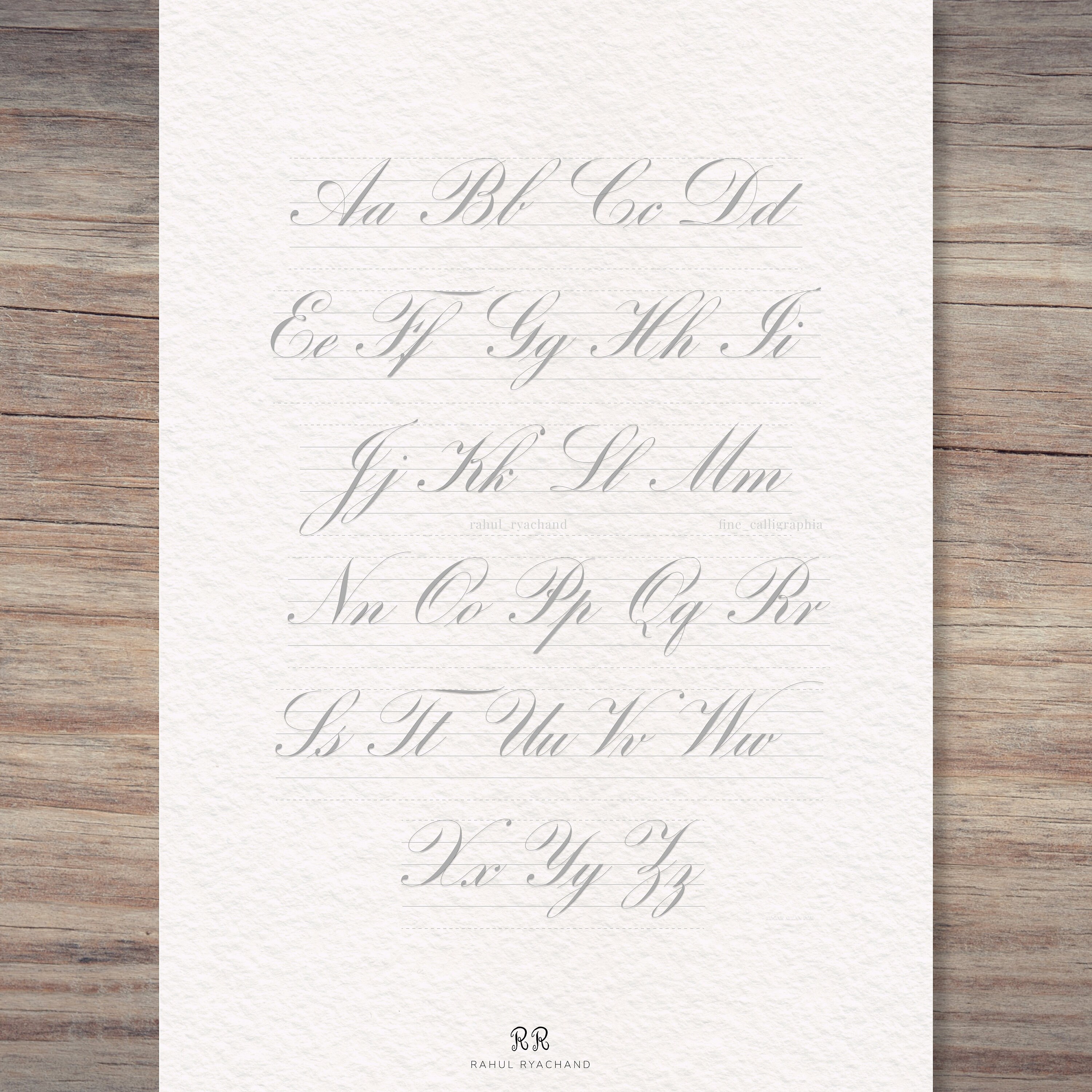 Copperplate Calligraphy, Alphabets Practice, Tracing Worksheets, A4 ...