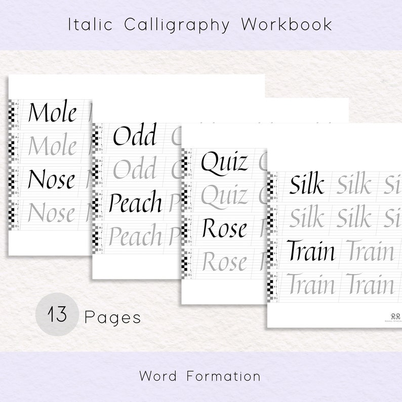 Calligraphy Workbook, Practice, Worksheet, Master the Art of Italic ...