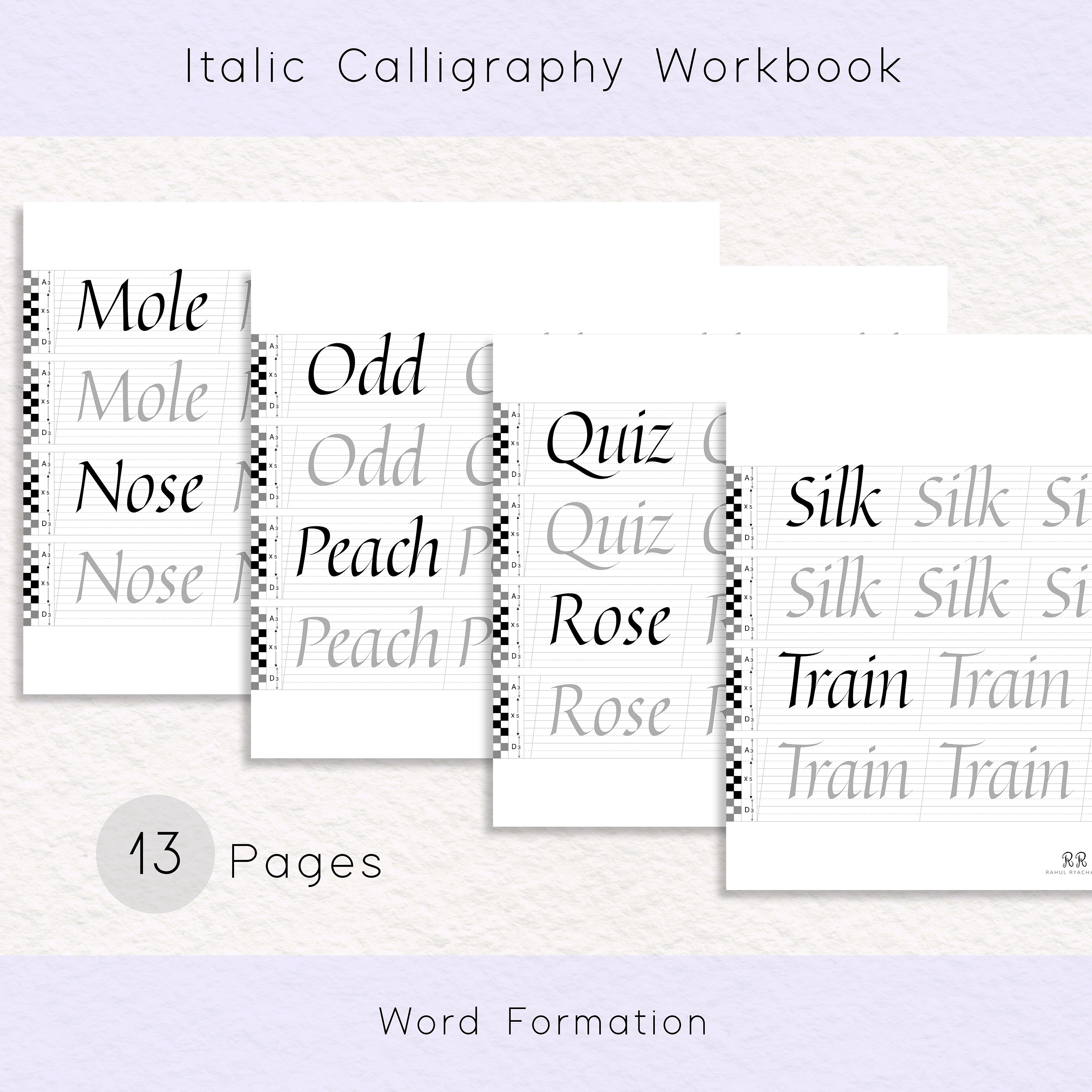 Calligraphy Workbook, Practice, Worksheet, Master the Art of Italic ...