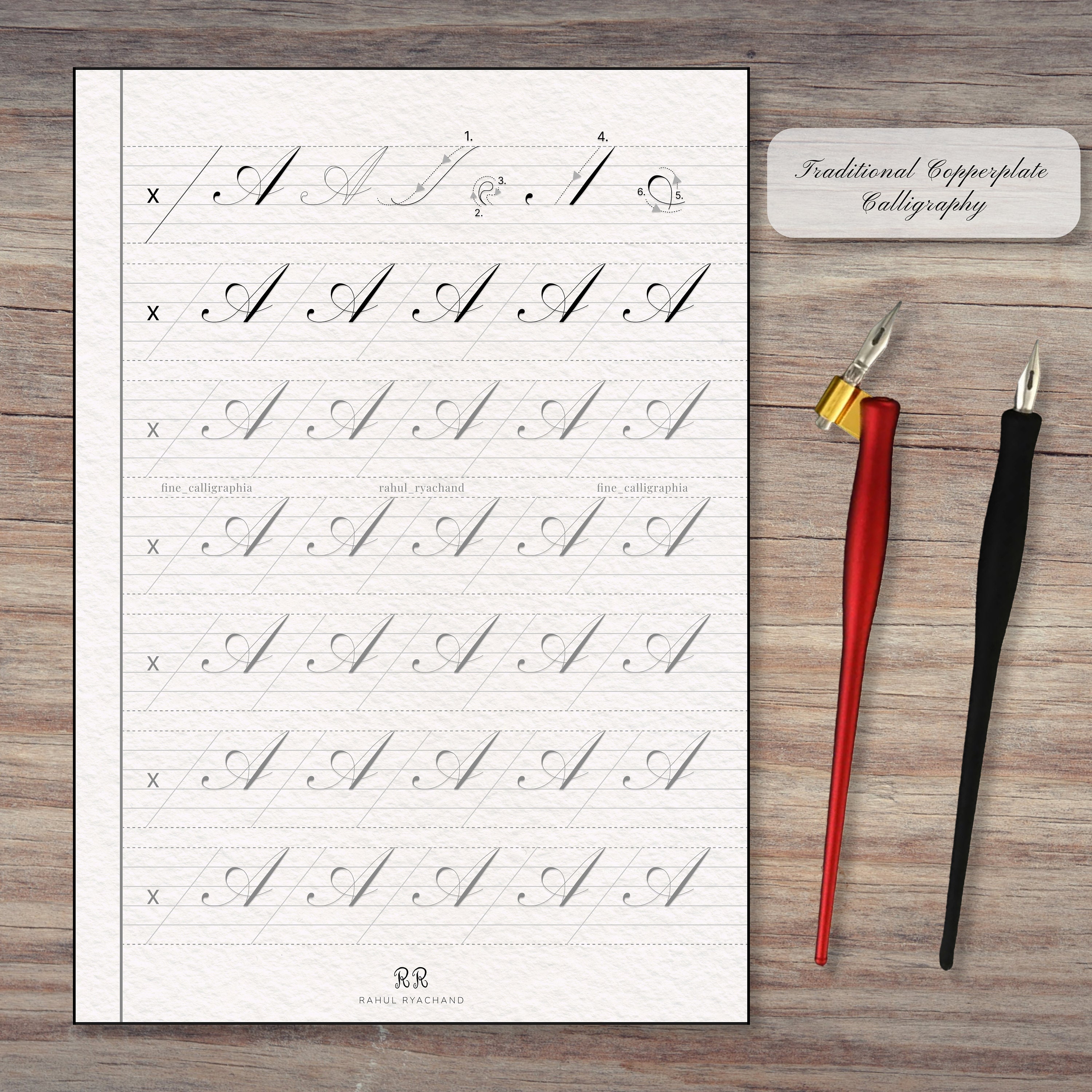 Copperplate Calligraphy Workbook, Learn Copperplate, Worksheets ...