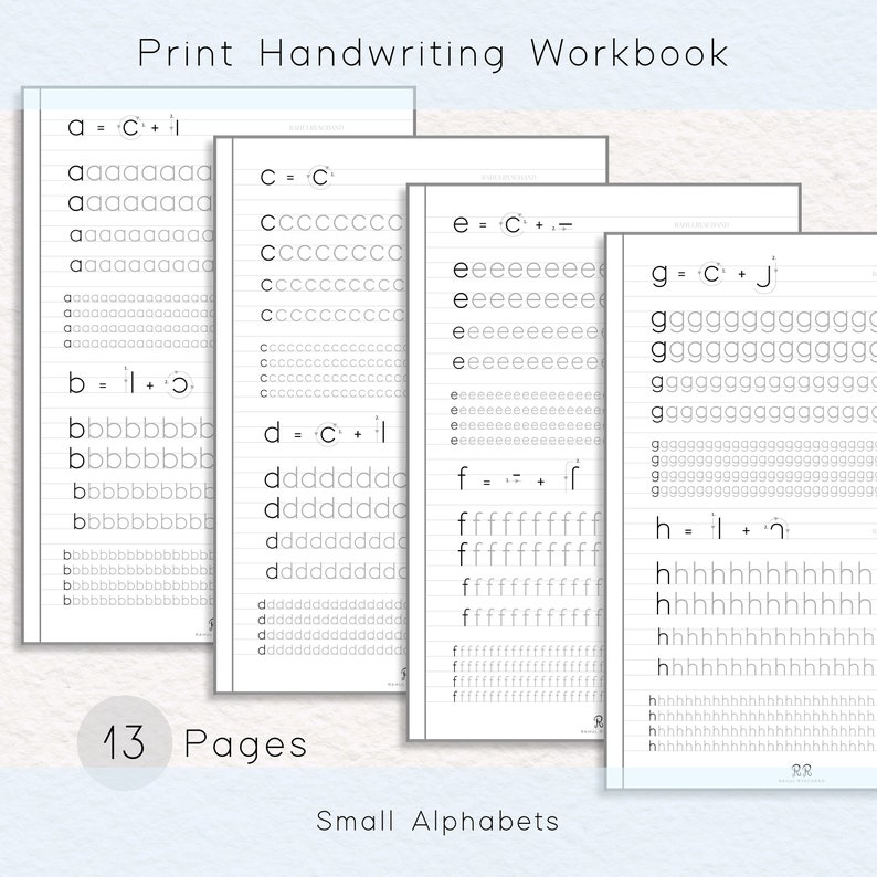 Printable, Handwriting Practice Sheets, Print Handwriting Workbook ...
