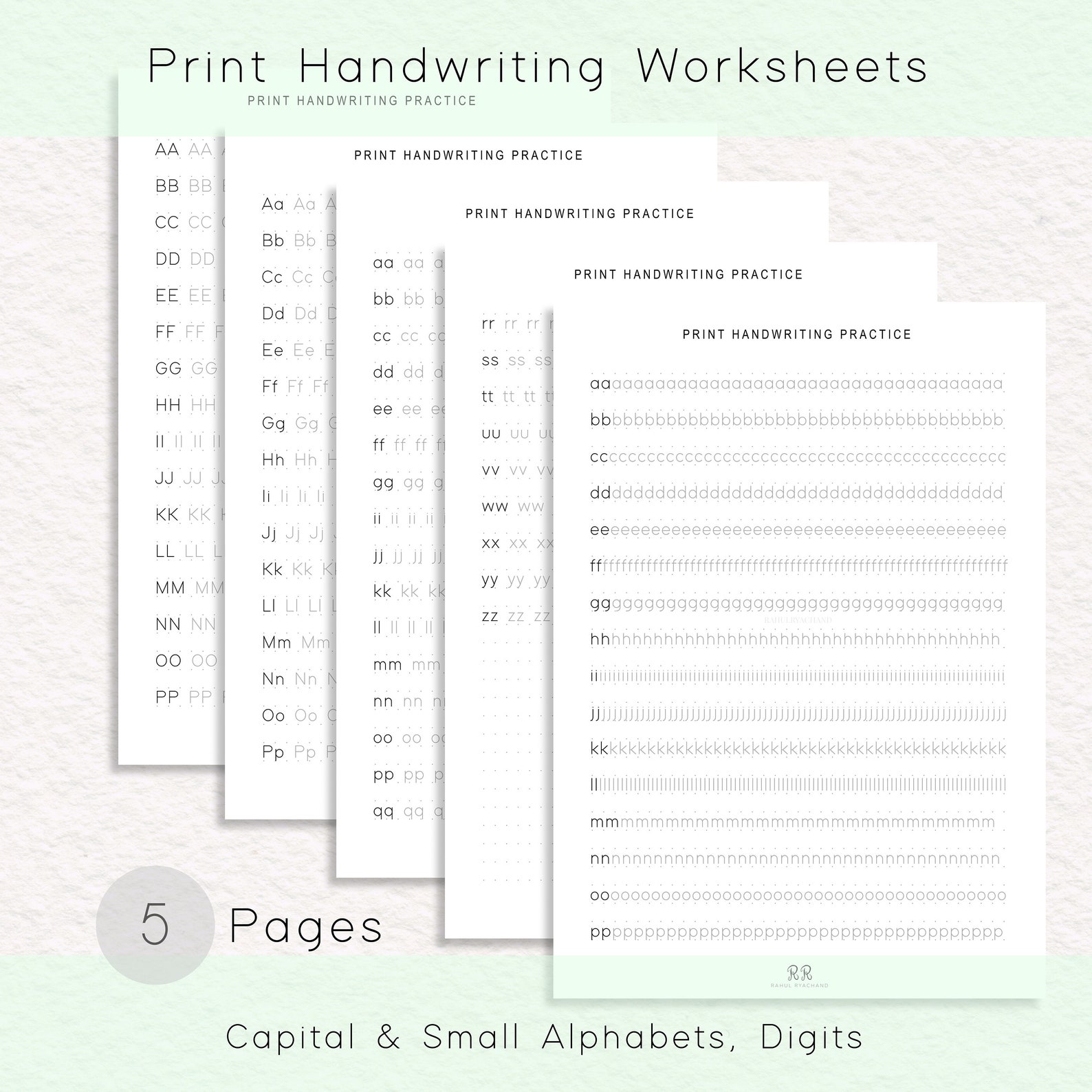 Creative Handwriting Bundle, Print Alphabet Practice Sheets ...