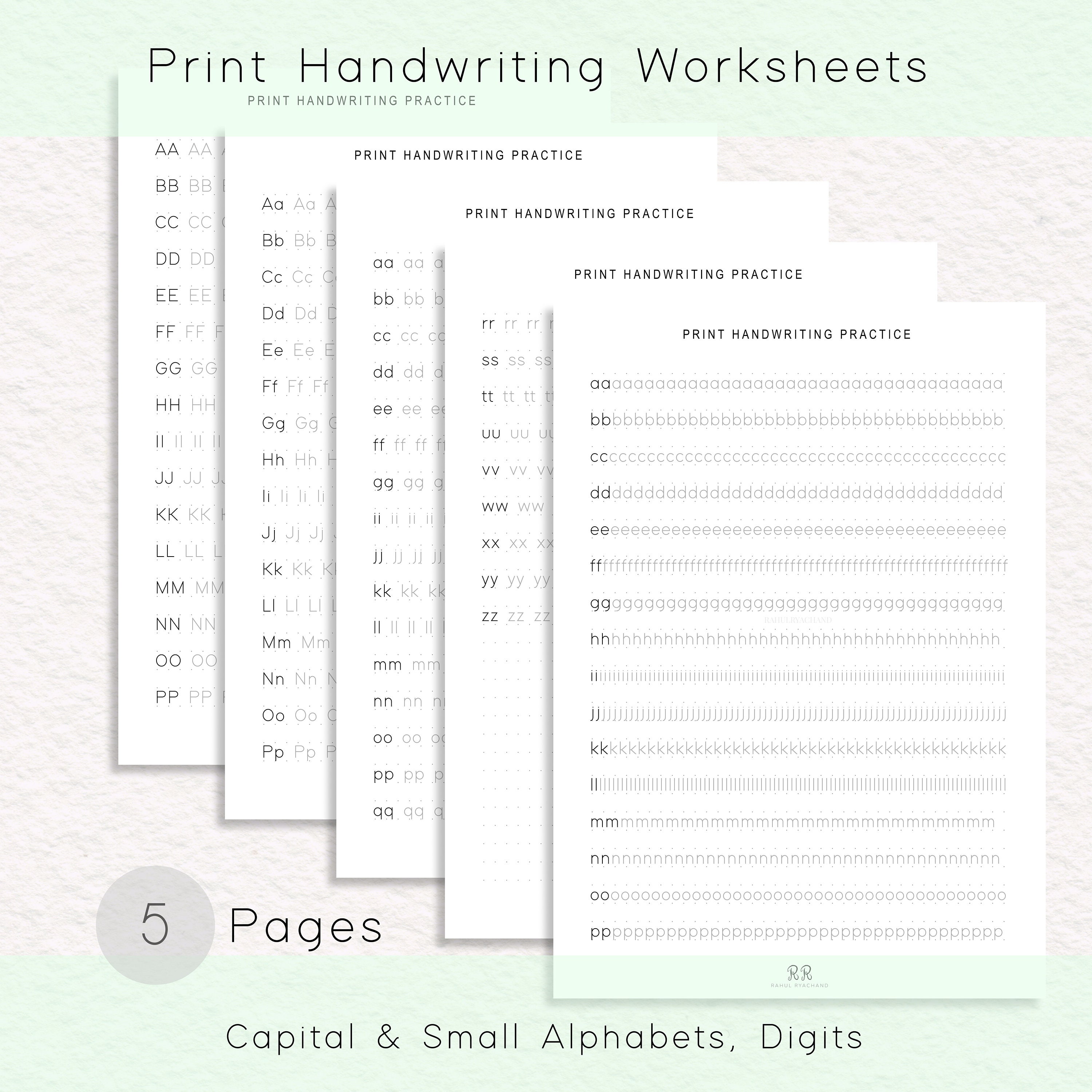 Creative Handwriting Bundle, Print Alphabet Practice Sheets ...