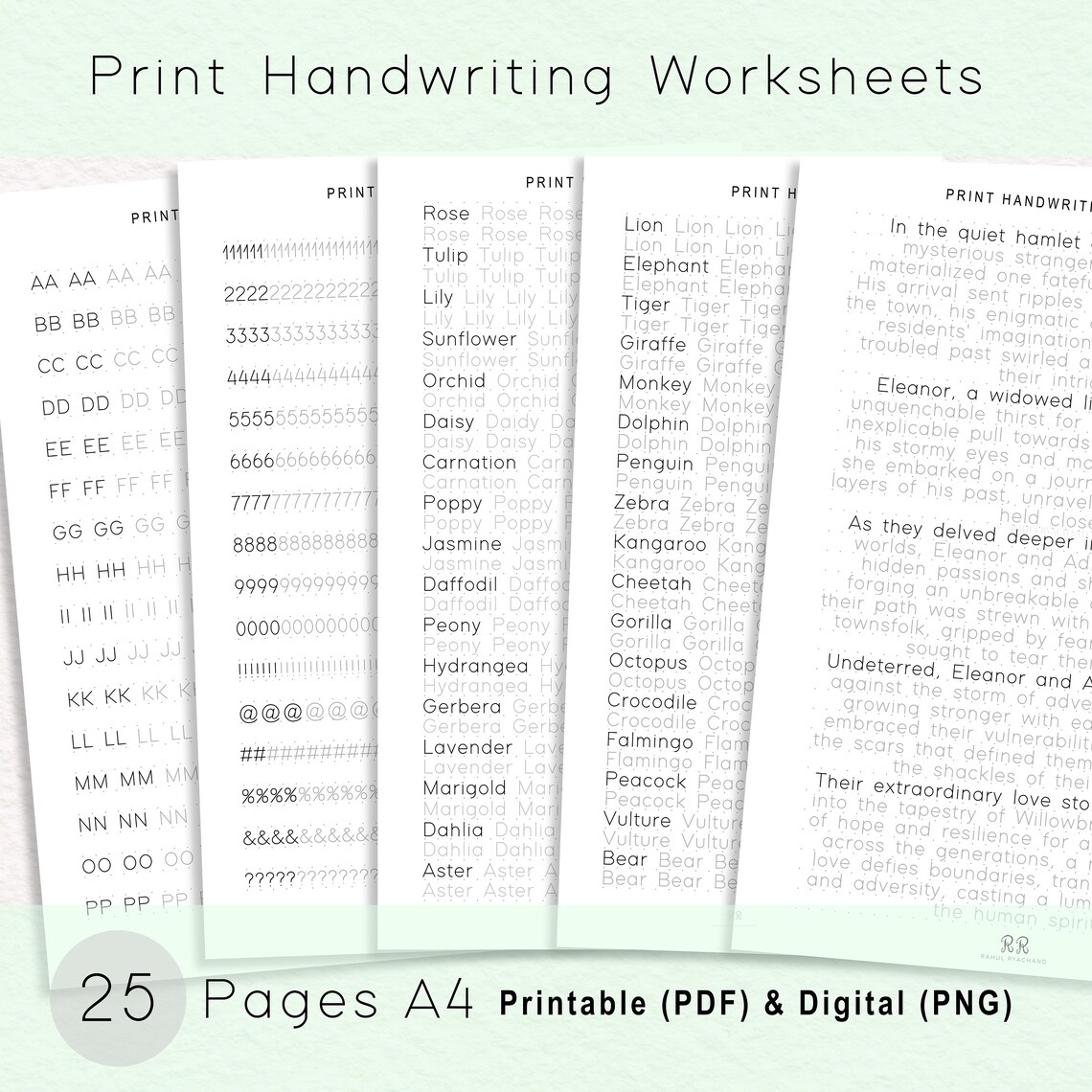 Creative Handwriting Bundle, Print Alphabet Practice Sheets ...