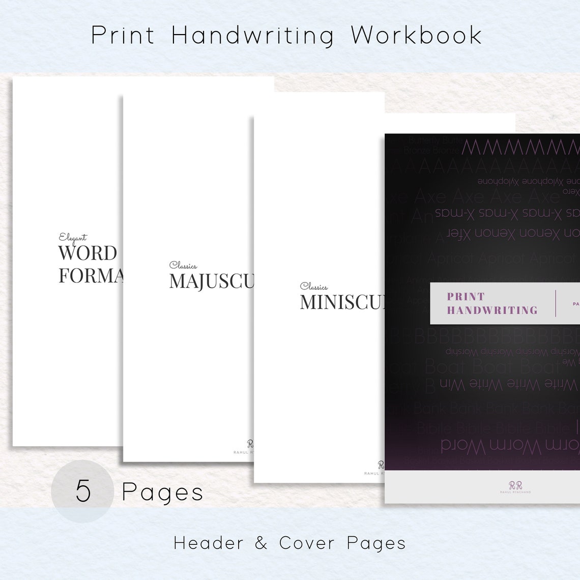 Buy Printable, Handwriting Practice Sheets, Print Handwriting Workbook ...