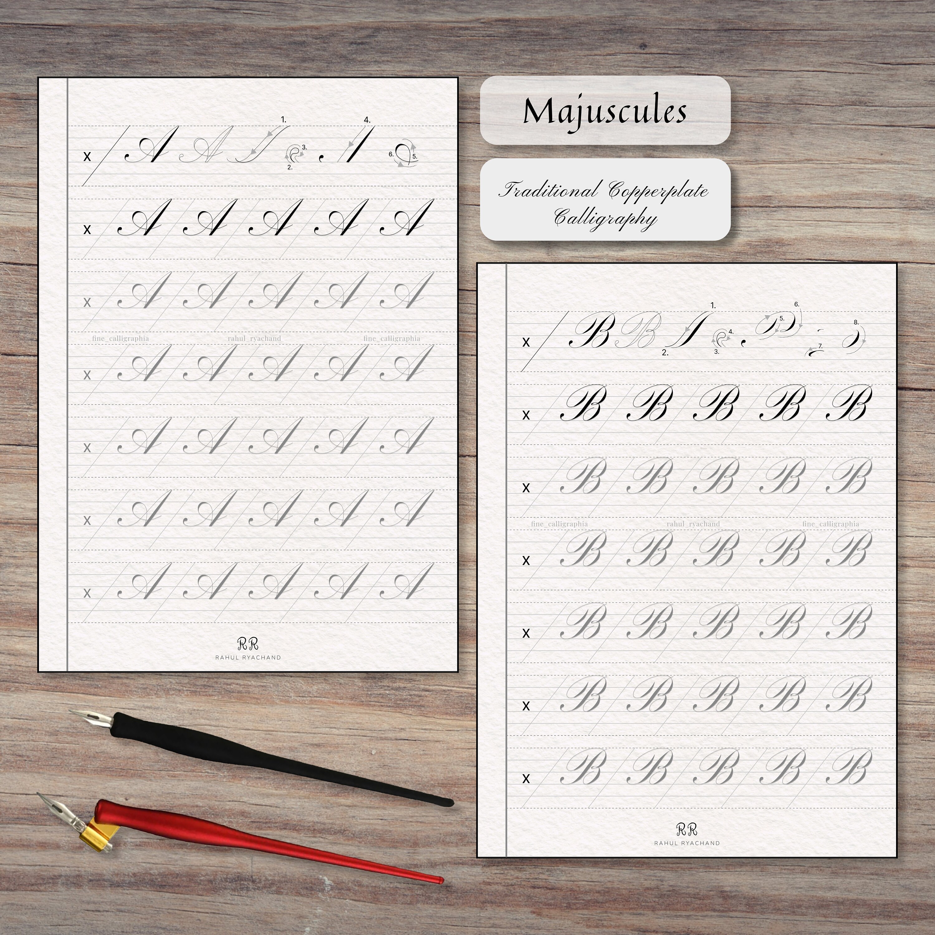 Copperplate Calligraphy Workbook, Learn Copperplate, Worksheets ...