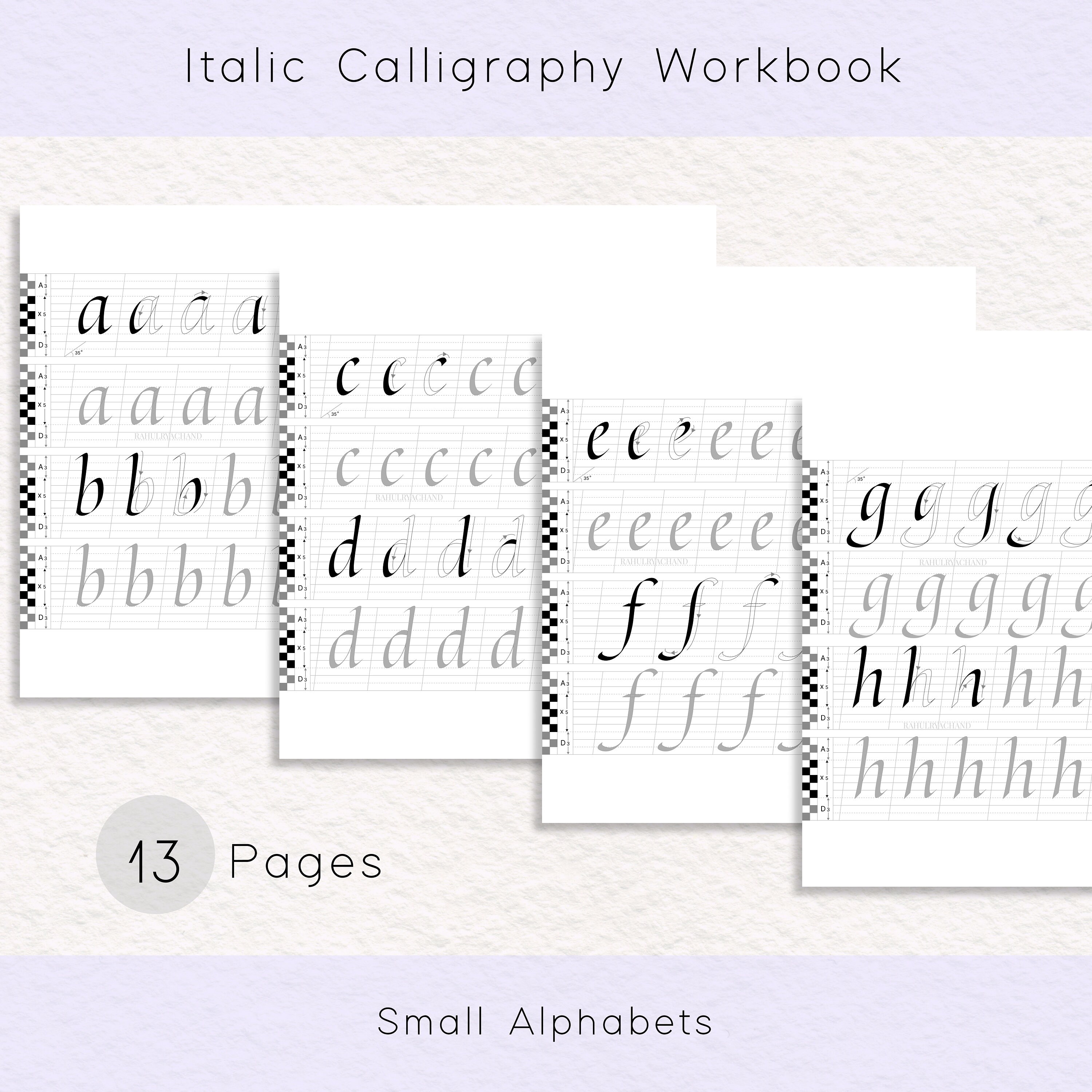 Calligraphy Workbook, Practice, Worksheet, Master the Art of Italic ...