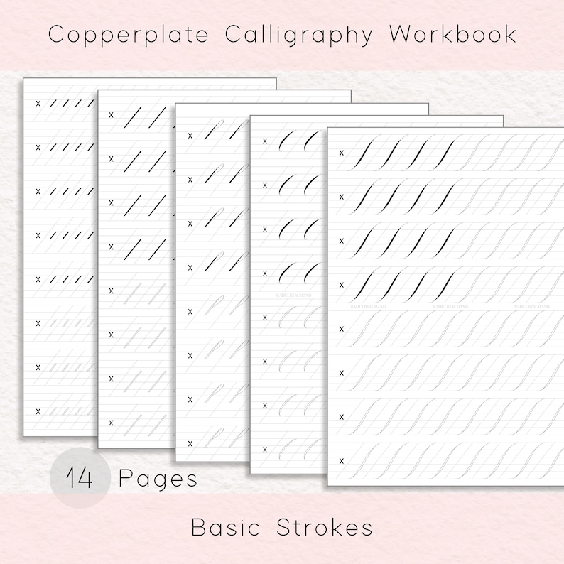 Copperplate Calligraphy Practice Sheets, Worksheet, Engrosser Script ...