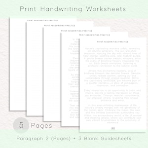 Print Handwriting Practice Workbook for Kids (PDF) - Etsy