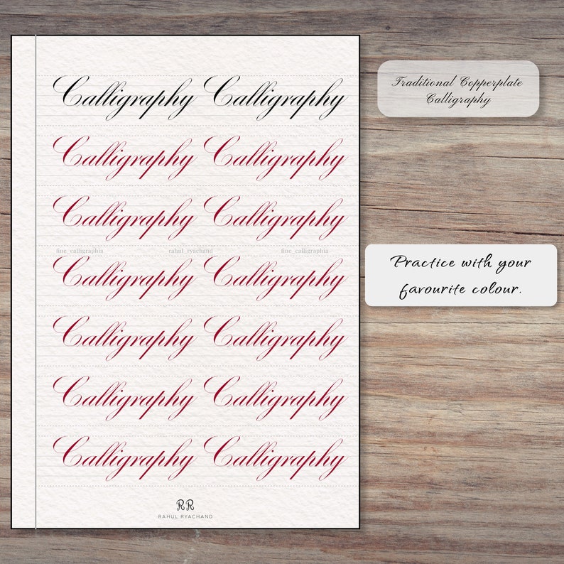 Copperplate Calligraphy Workbook, Learn Copperplate, Worksheets ...
