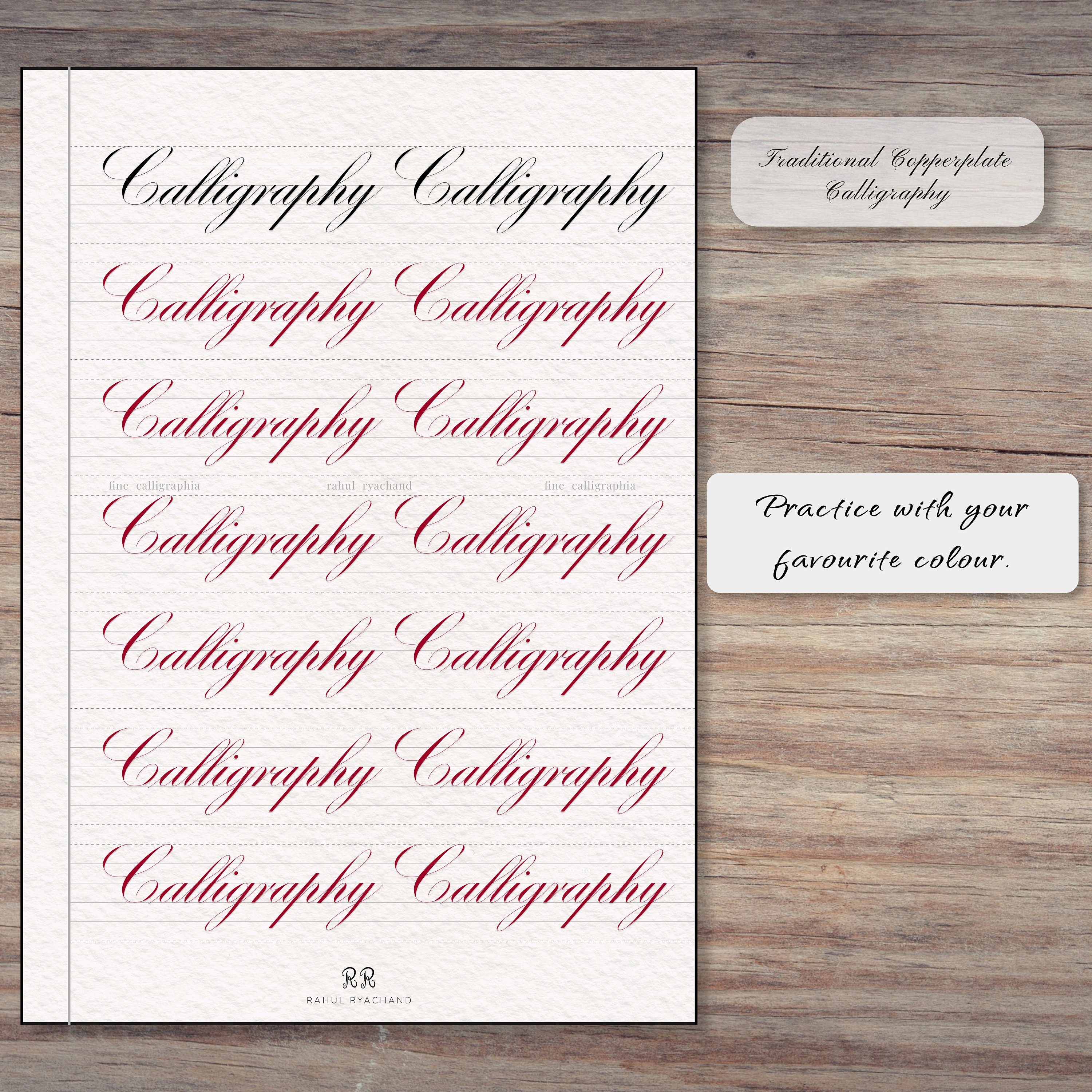 Copperplate Calligraphy Workbook, Learn Copperplate, Worksheets ...