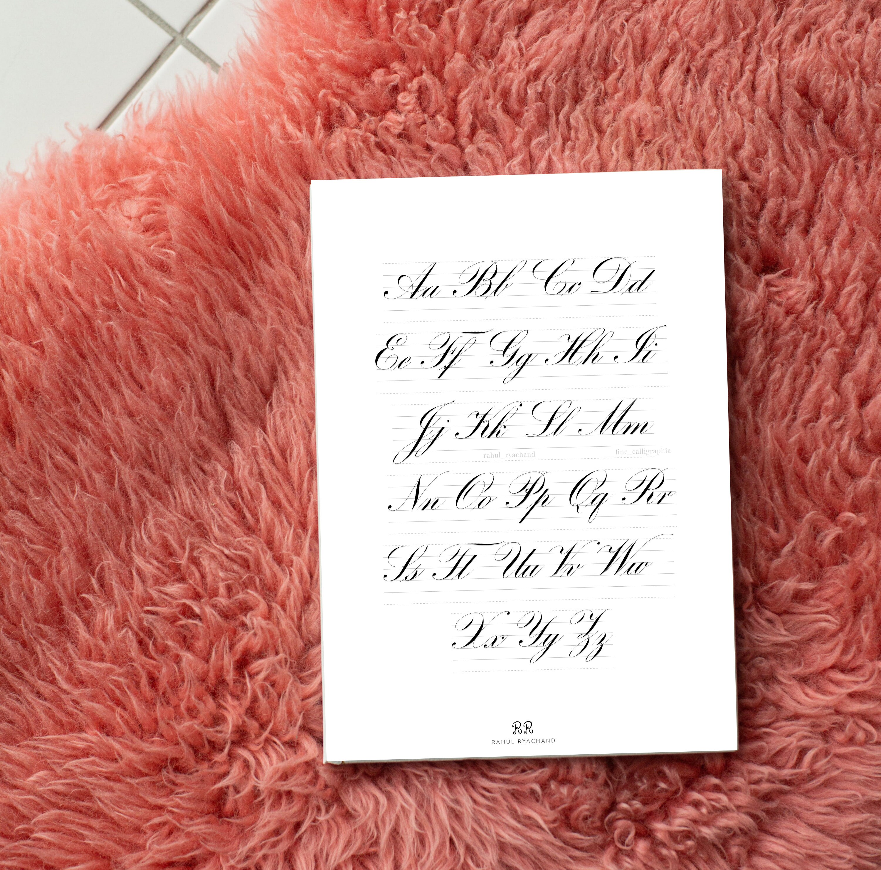 Copperplate Calligraphy, Alphabets Practice, Tracing Worksheets, A4 ...