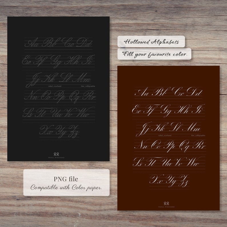 Copperplate Calligraphy, Alphabets Practice, Tracing Worksheets, A4 ...
