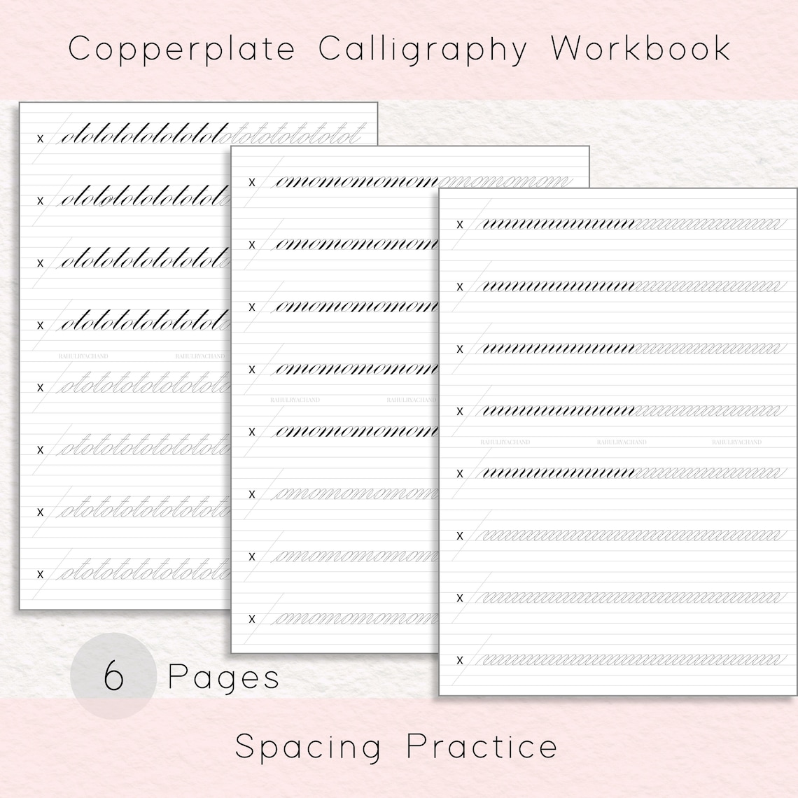 Copperplate Calligraphy Practice Sheets, Worksheet, Engrosser Script ...