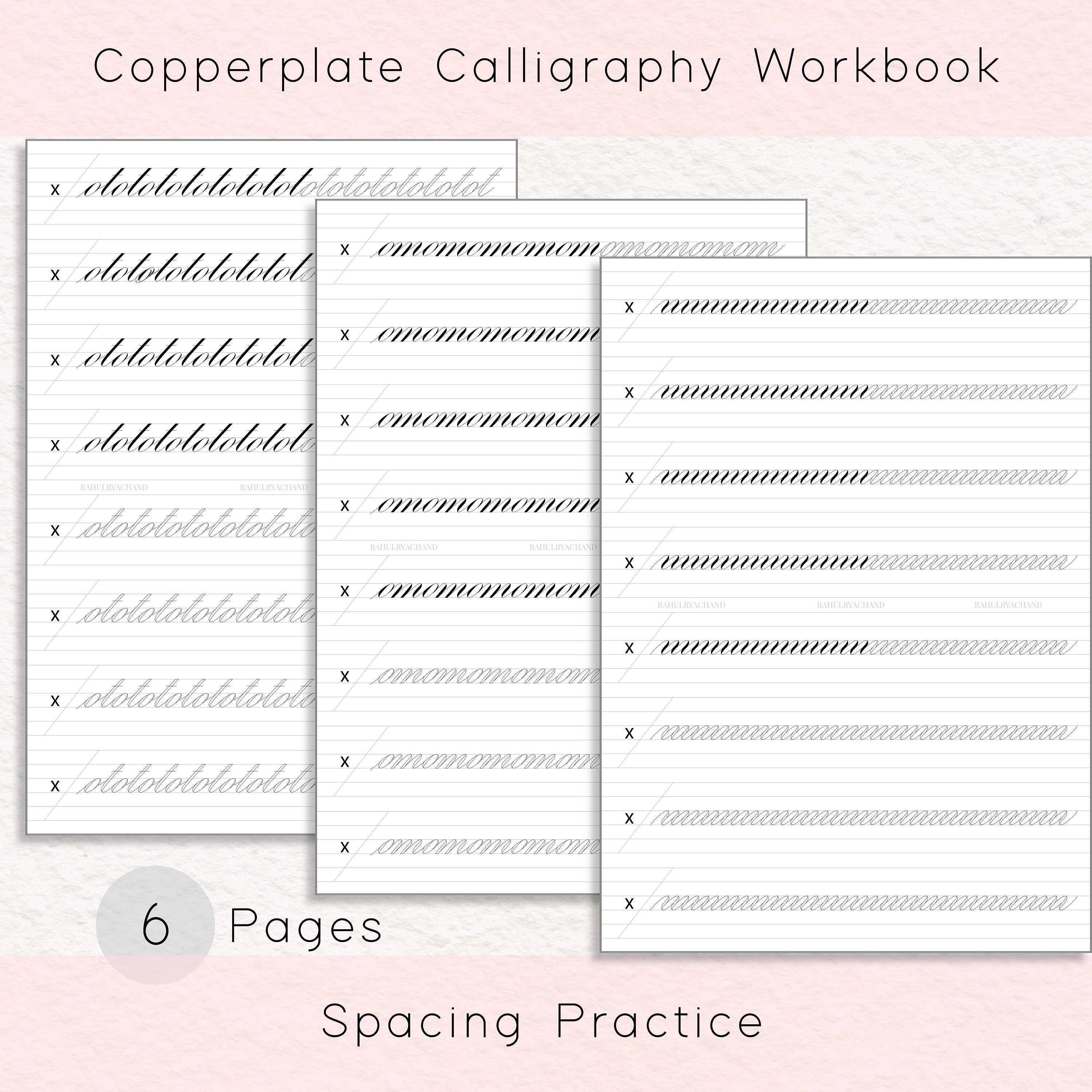 Copperplate Calligraphy Practice Sheets, Worksheet, Engrosser Script ...