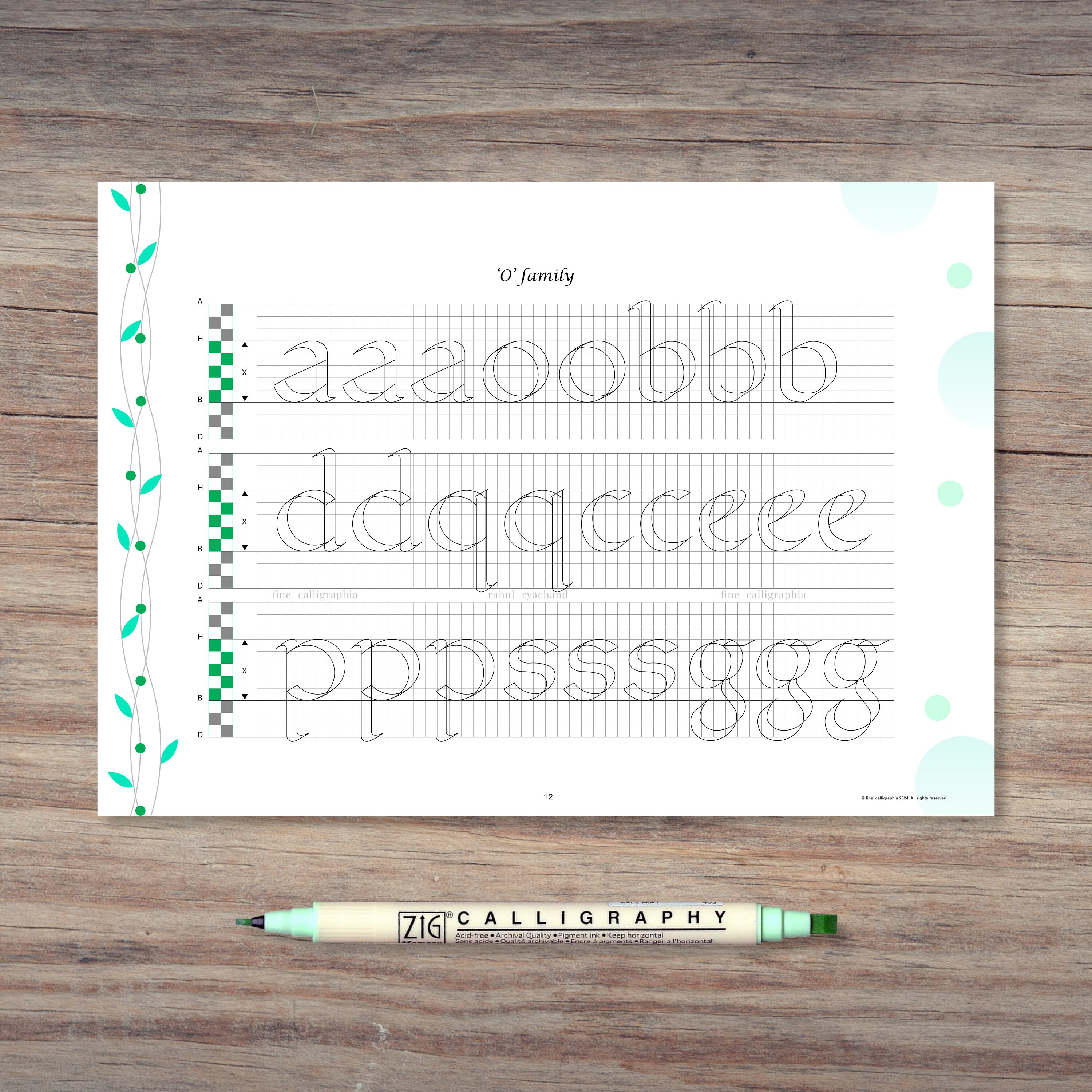 Foundational Hand Calligraphy Workbook: Lettering Guide (digital ...