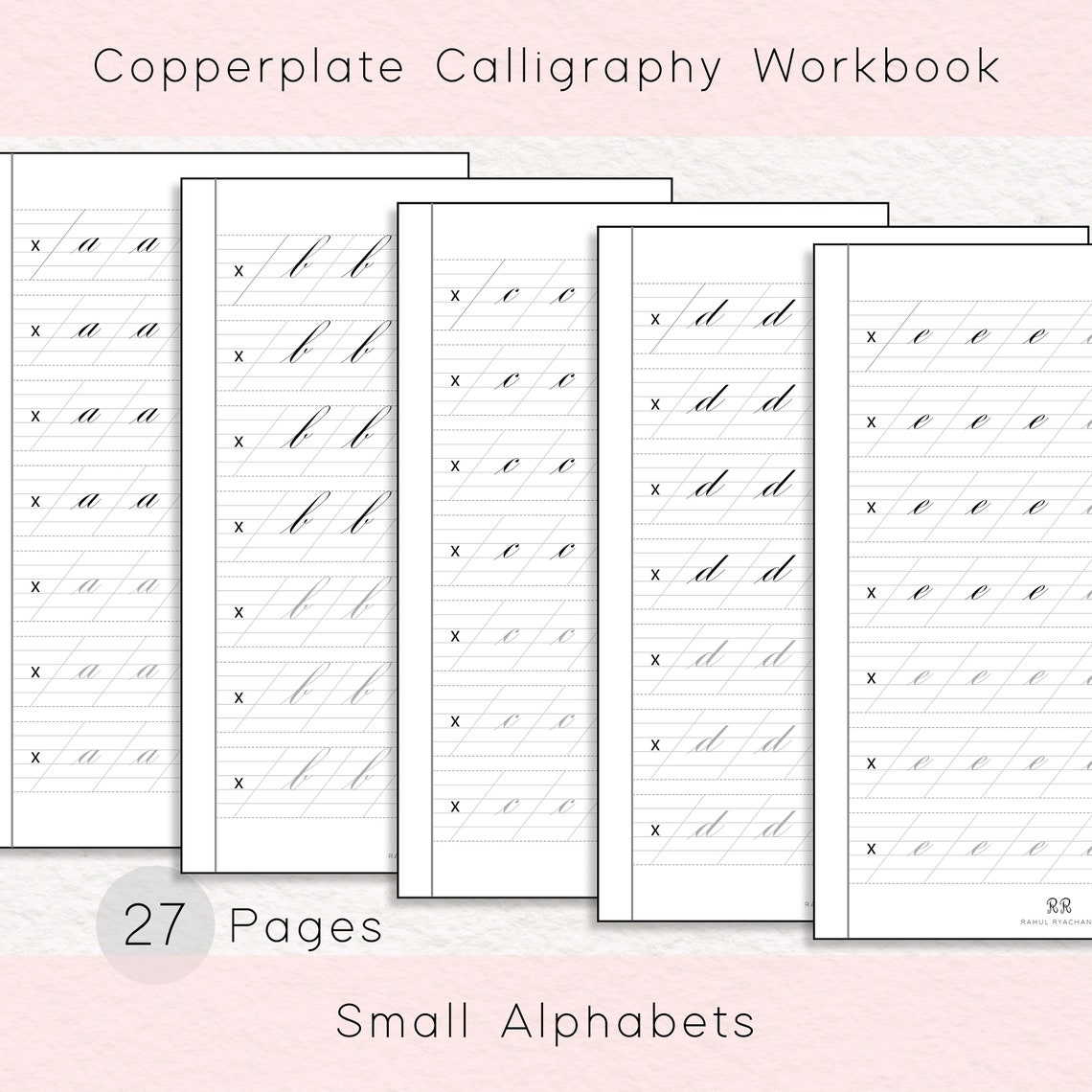 Copperplate Calligraphy Worksheets PDF – 80 Pages Printable A4 Practice ...