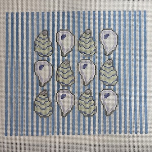 Striped Seashells Hand-painted 13-mesh Needlepoint Canvas - Etsy