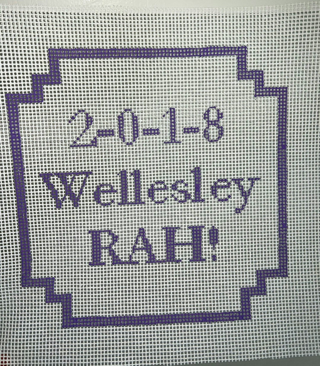 Custom Wellesley College Cheer Needlepoint Canvas - Etsy