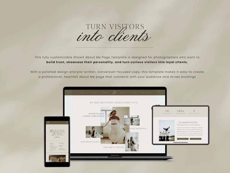 Showit About Me Page, Website Template, Webpage Template, Photographer ...