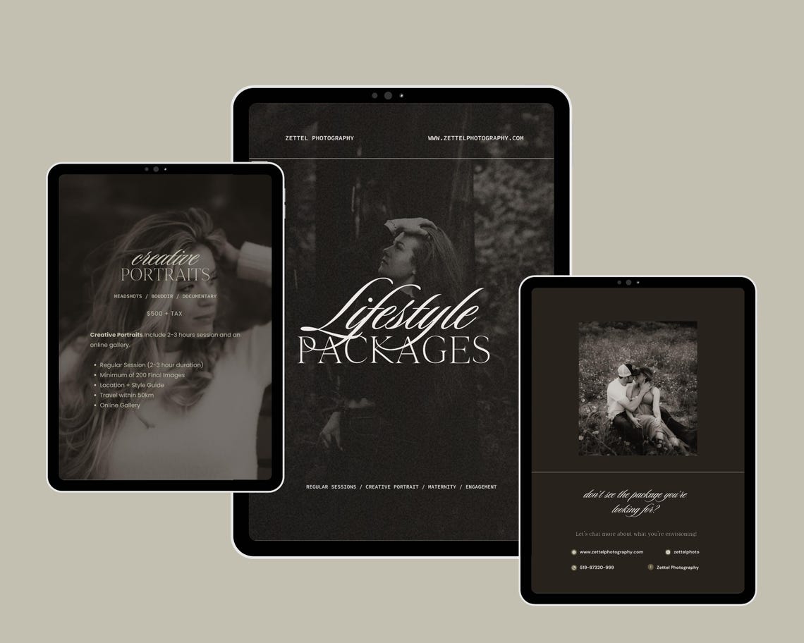 Lifestyle Photography Packages Template, Milestone Photography Pricing ...