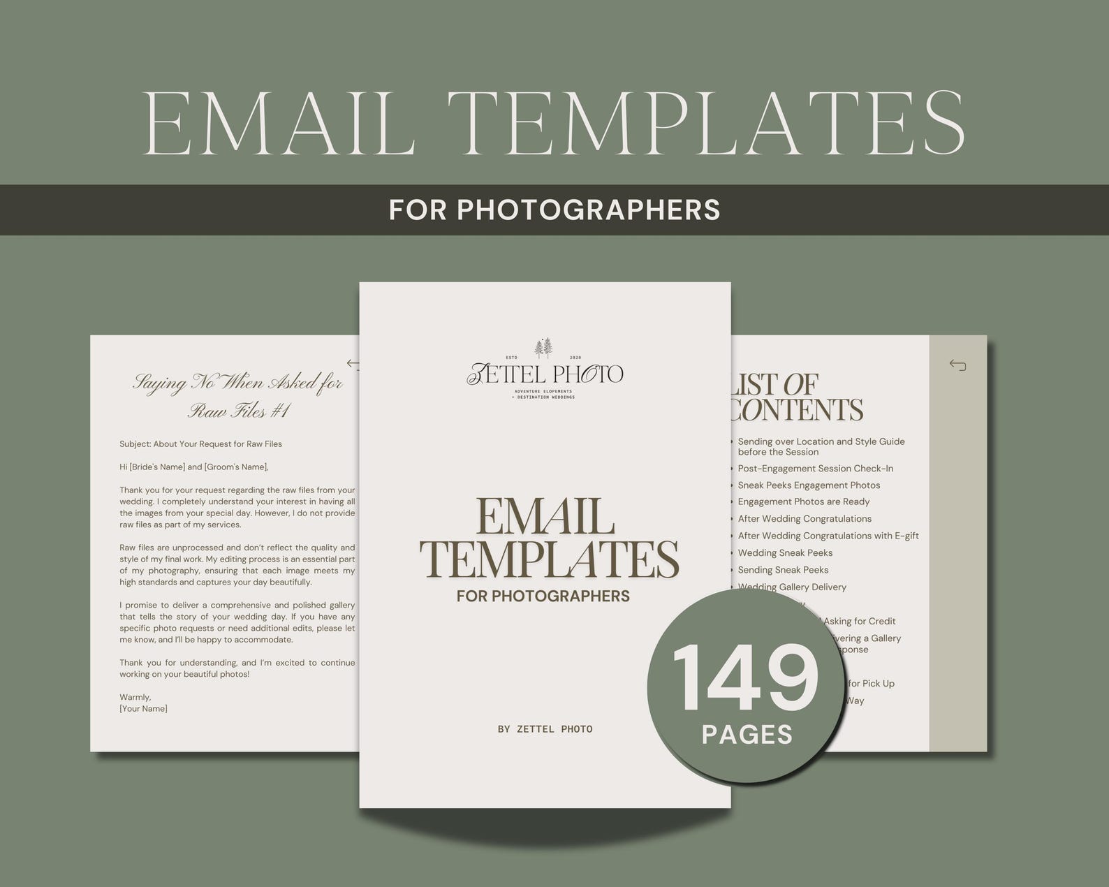 Professional Email Templates for Photographers, Wedding Client Email ...