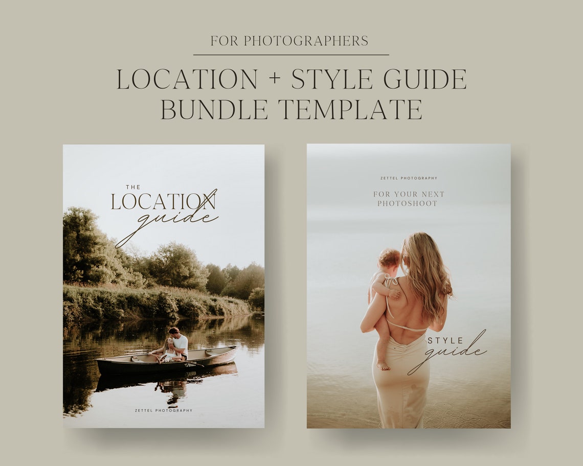 Location & Style Guide Template Bundle for Photographers, Client Guides ...