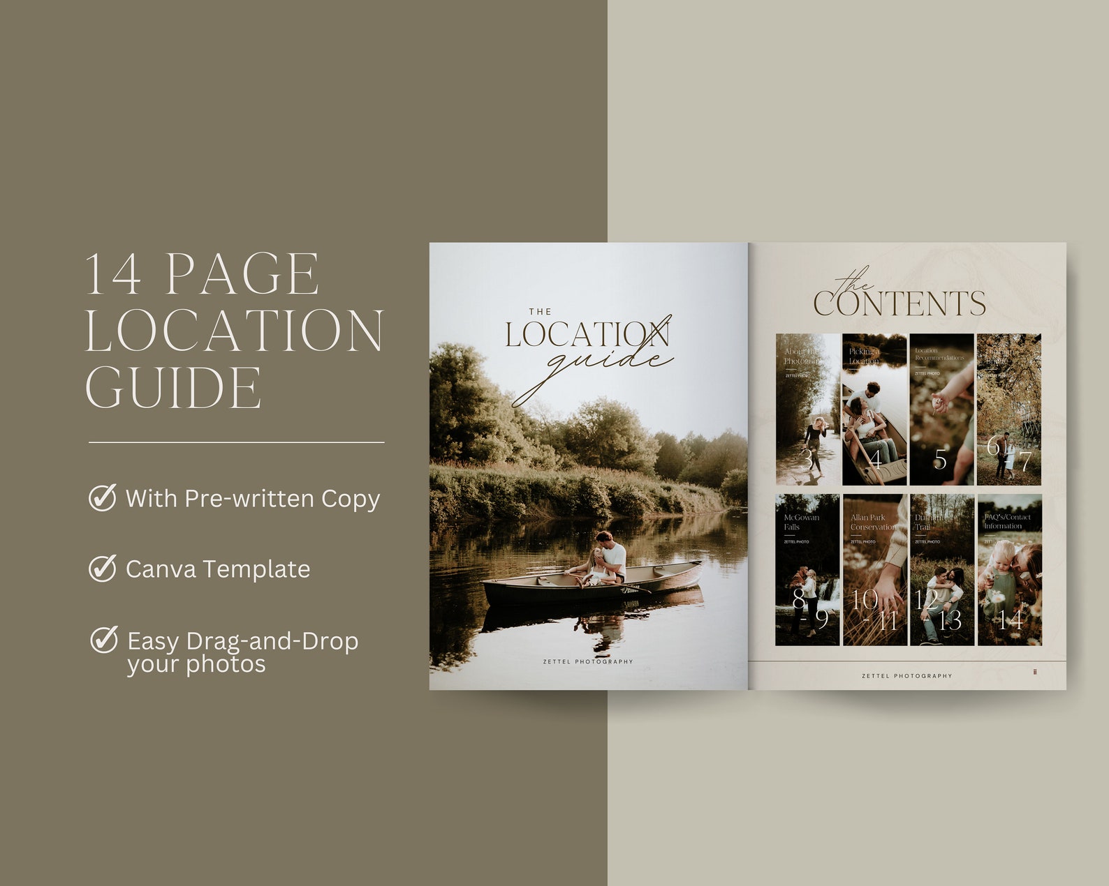 Location & Style Guide Template Bundle for Photographers, Client Guides ...