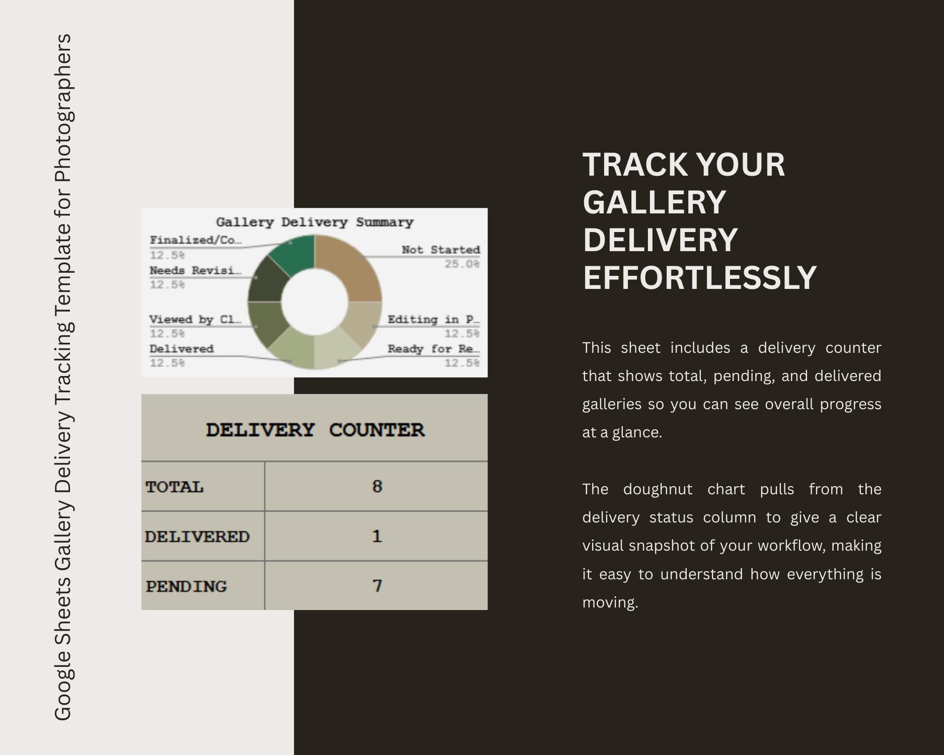 Gallery Delivery Tracker Google Sheets Template for Photographers ...