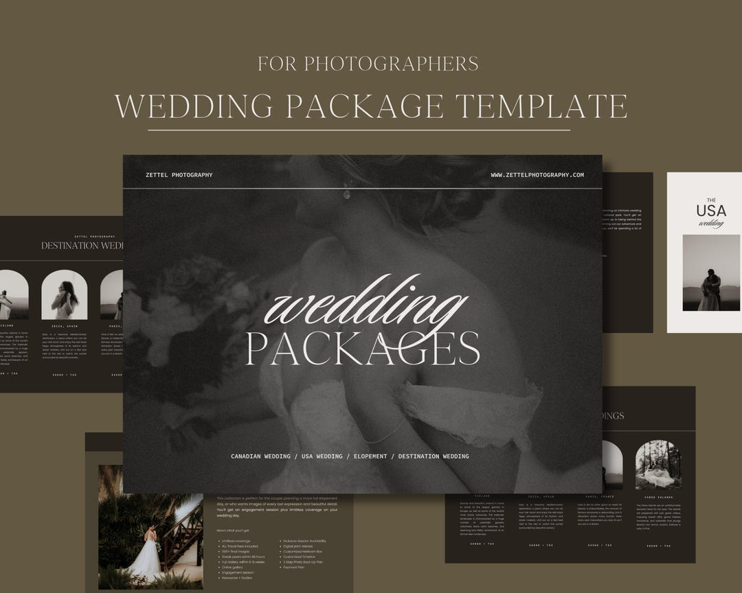 Wedding Package Template, Wedding Pricing, Elopement Packages, Pricing ...