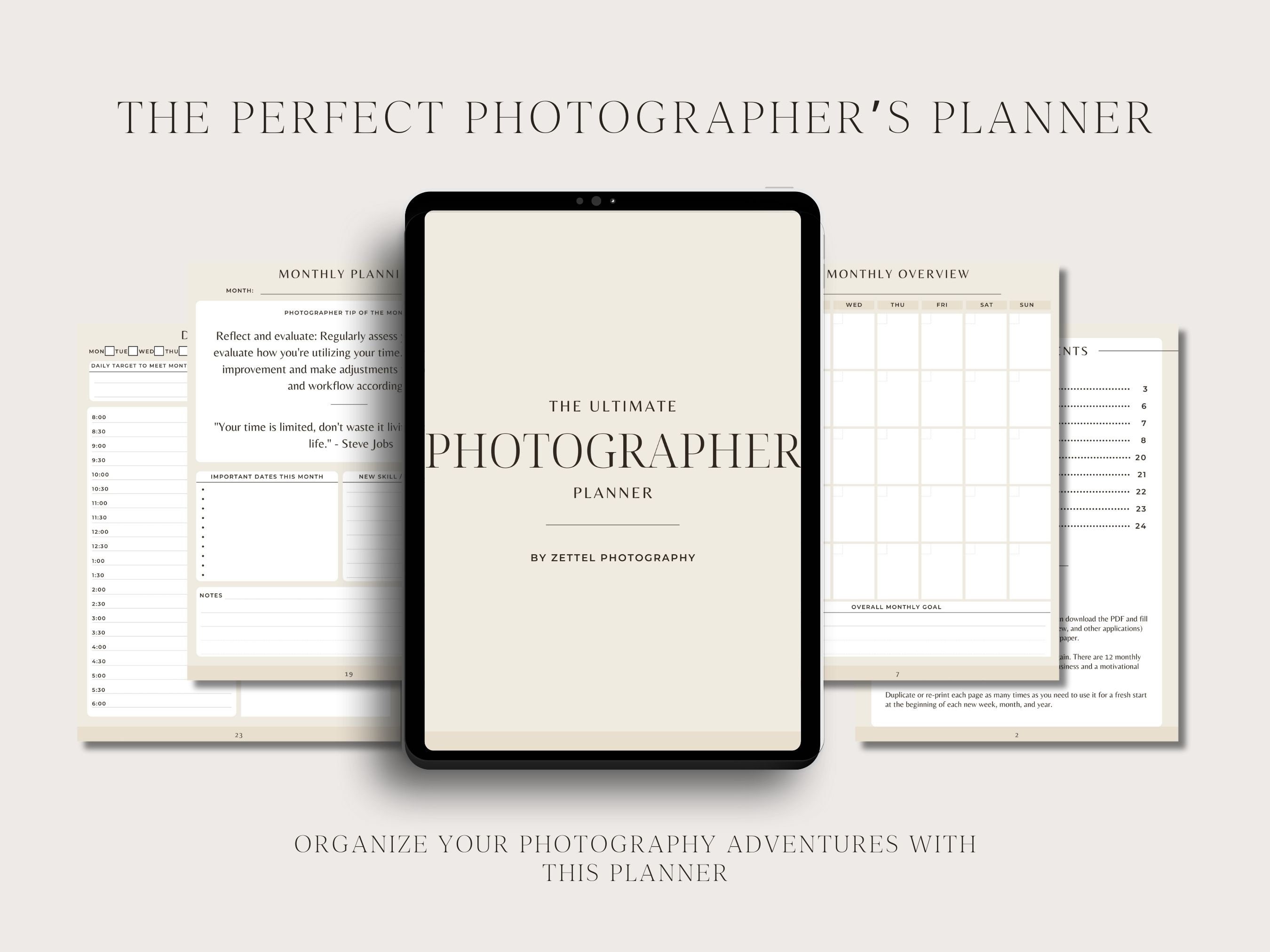 Digital Planner for Photographers, Daily, Weekly, Monthly Planning ...