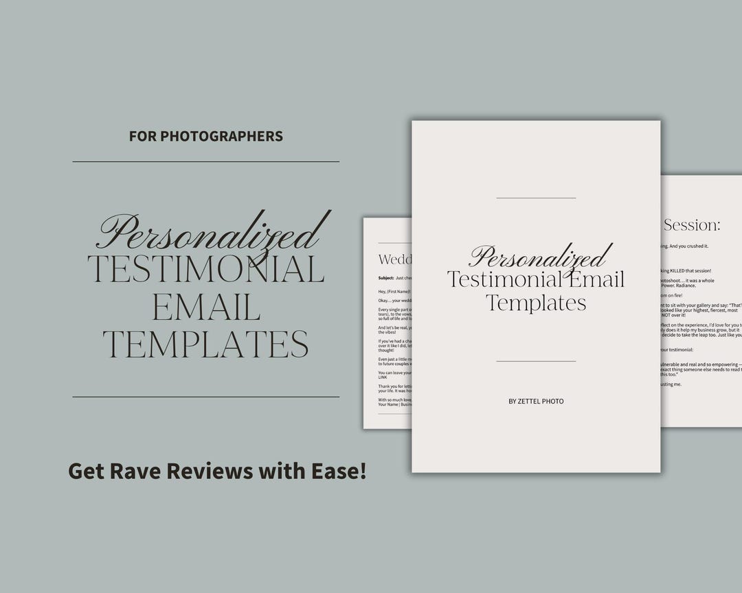 CANVA Photography Testimonial Email Templates, Client Feedback Request ...