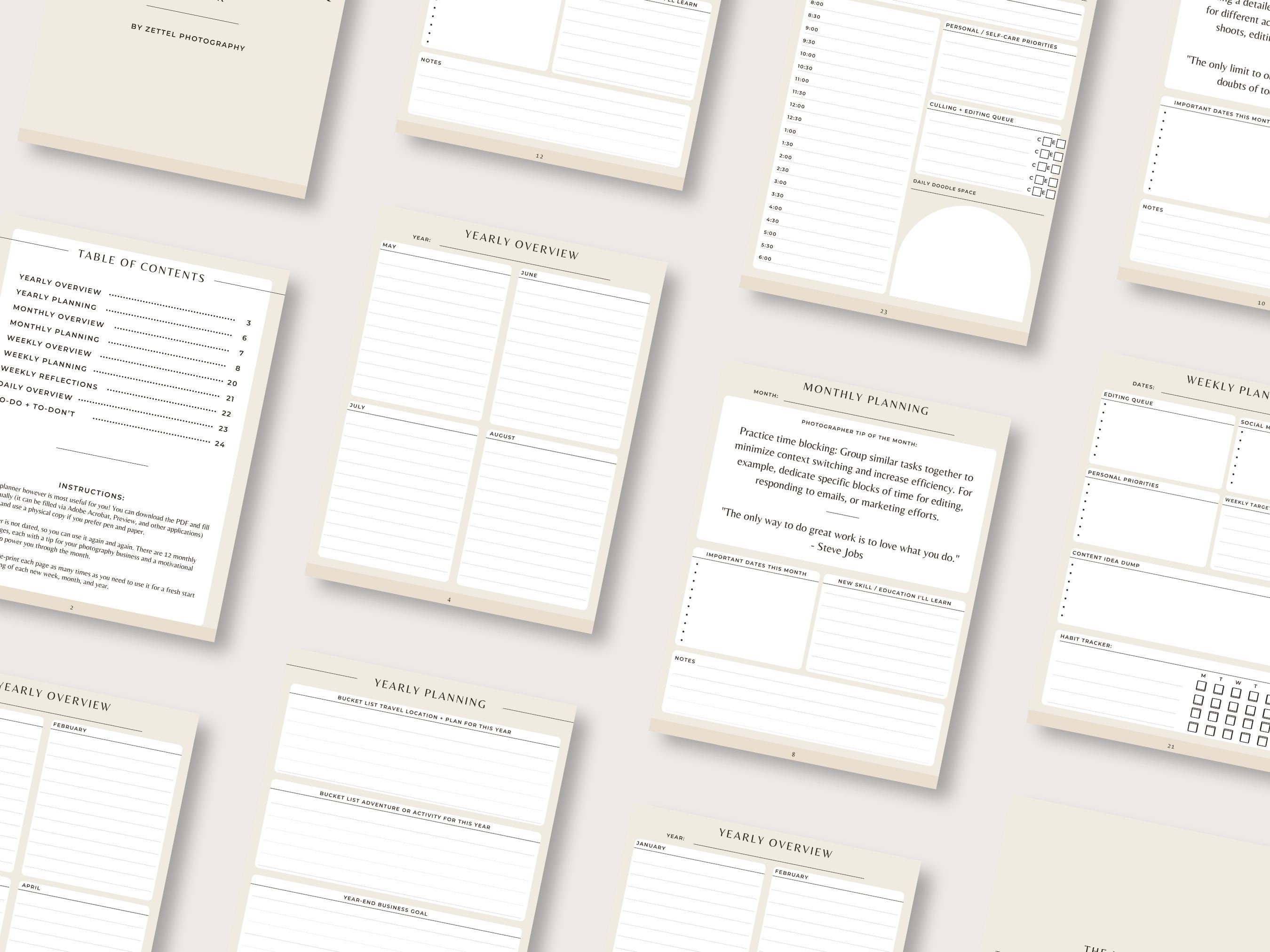 Digital Planner for Photographers, Daily, Weekly, Monthly Planning ...