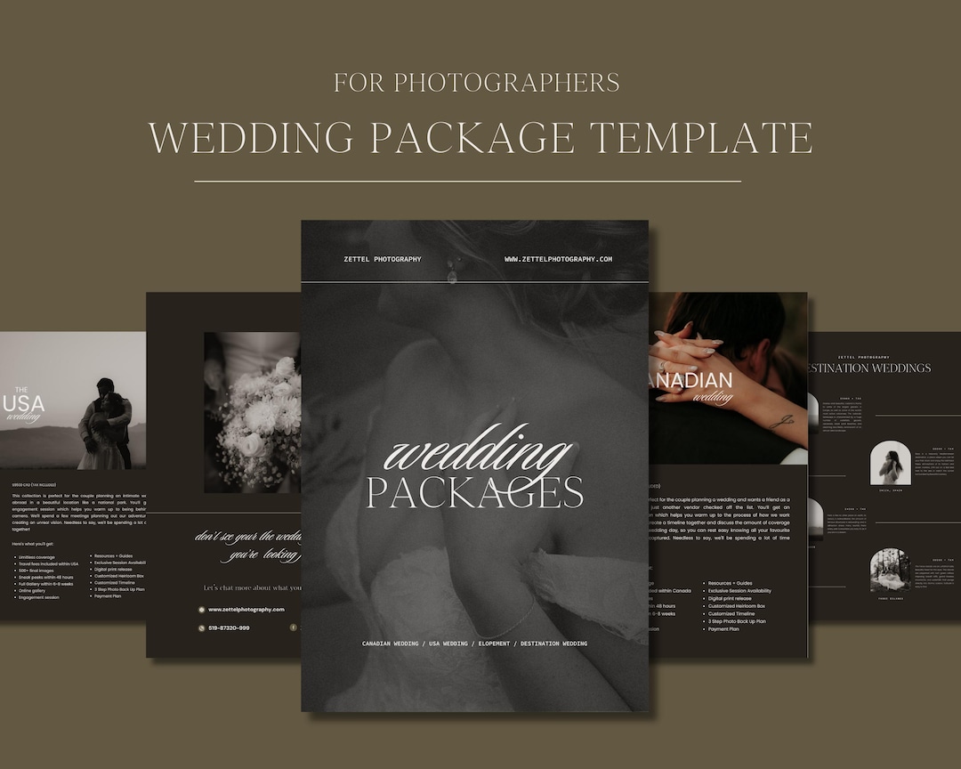 Wedding Package Template, Wedding Pricing, Elopement Packages, Pricing ...