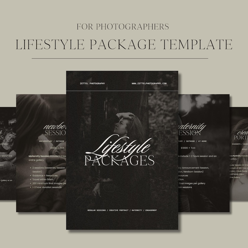 Photography Package Template - Etsy
