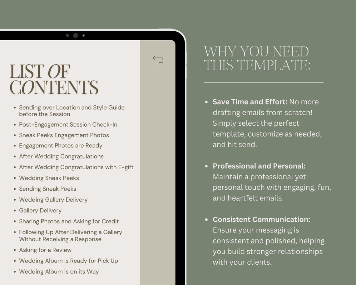 Professional Email Templates for Photographers, Wedding Client Email ...