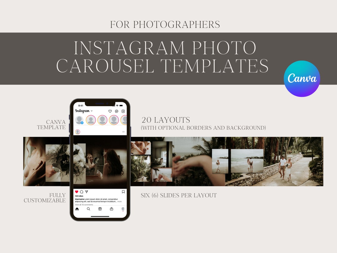 Instagram Carousel Template for Photographers | Carousel Photo Template ...