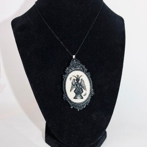 Satanic Panic! Black and White Baphomet Cameo Necklace - Etsy