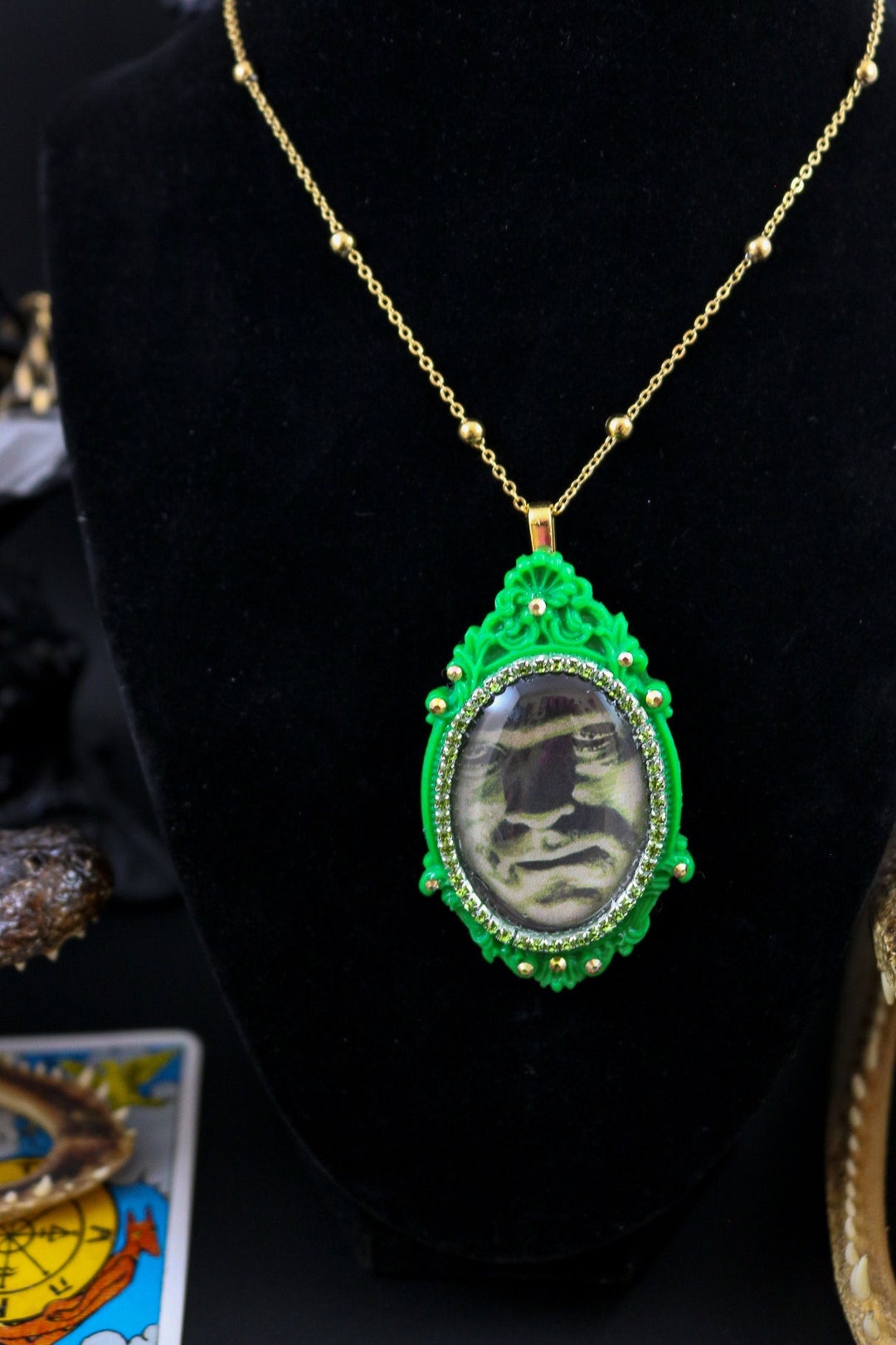 Frankenstein's Monster Glass Bezel Set Cameo Pendant - Etsy