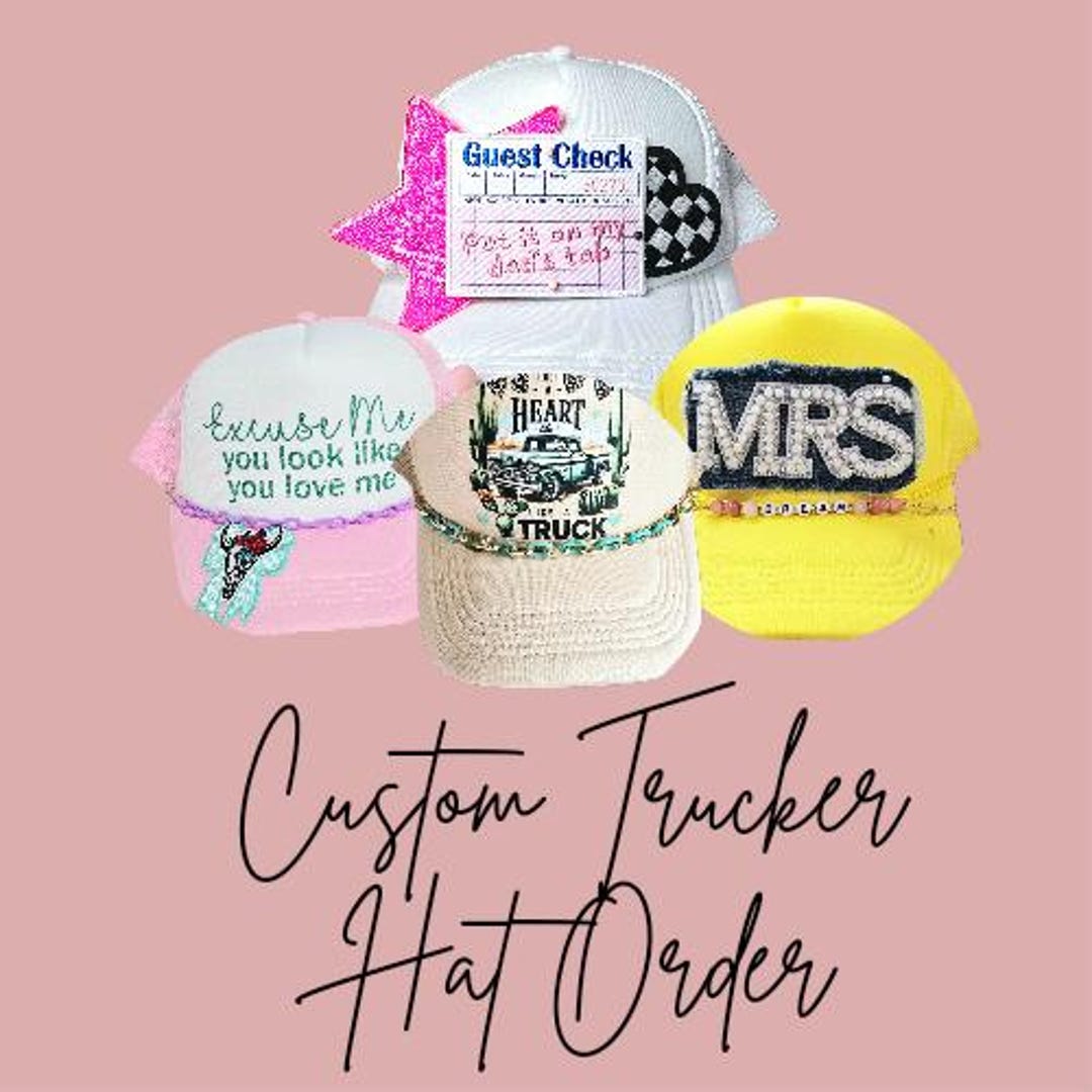 Trucker Hat With UV DTF, Personalized Foam Hat, Unisex Foam Trucker Hat ...