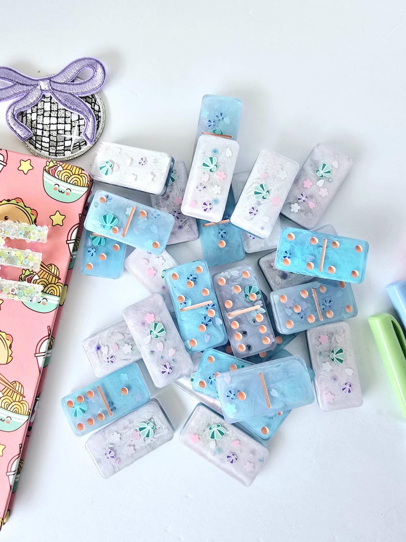Custom Resin Dominoes Set - Handmade, Personalized Game Night Gift ...
