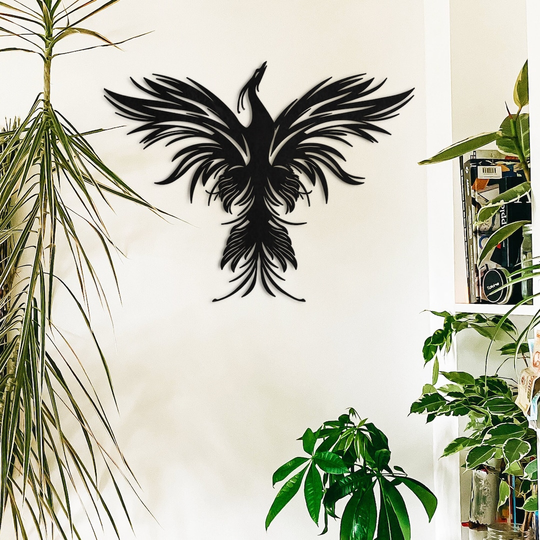 Phoenix Wall Art Metal Wall Art Wall Decor Home Decor Lake - Etsy