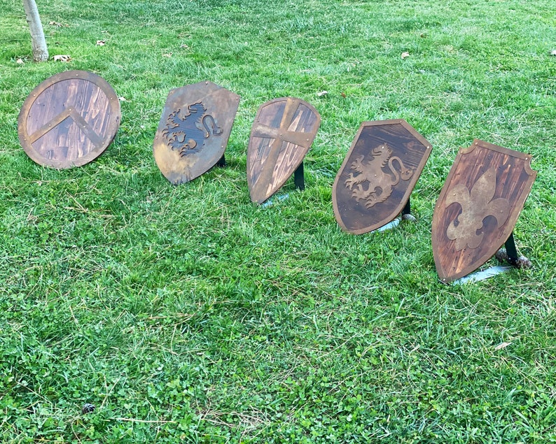 Transform Your Garden Into a Medieval Oasis With Our Wooden Shield ...