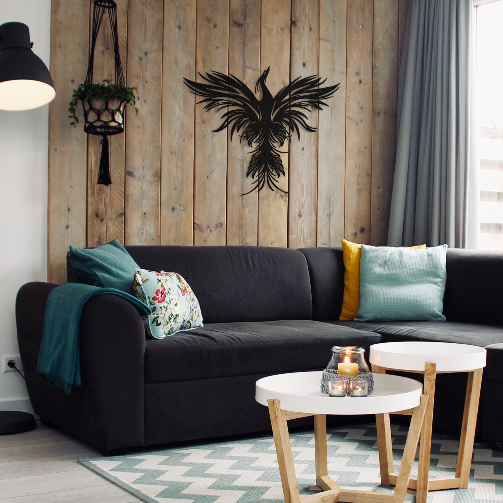 Phoenix Wall Art Metal Wall Art Wall Decor Home Decor Lake - Etsy