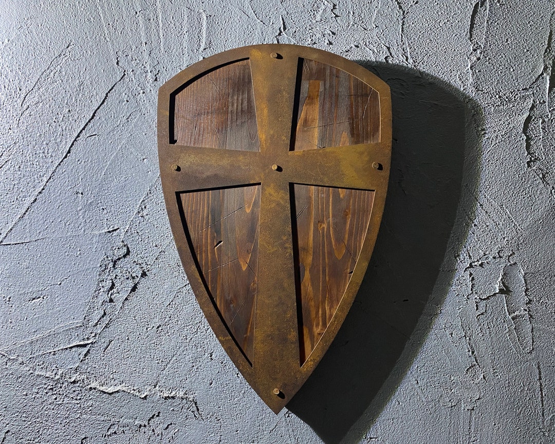 Authentic Medieval Wooden Shield Wall Decor Handcrafted Knight Shield ...