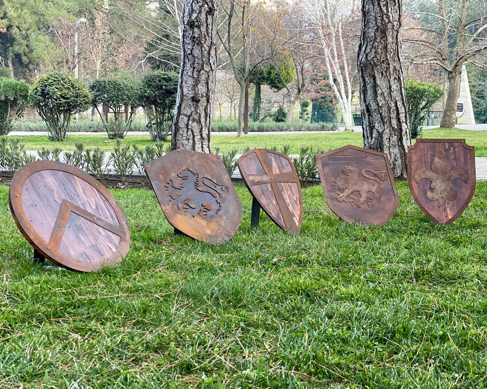 Transform Your Garden Into a Medieval Oasis With Our Wooden Shield ...
