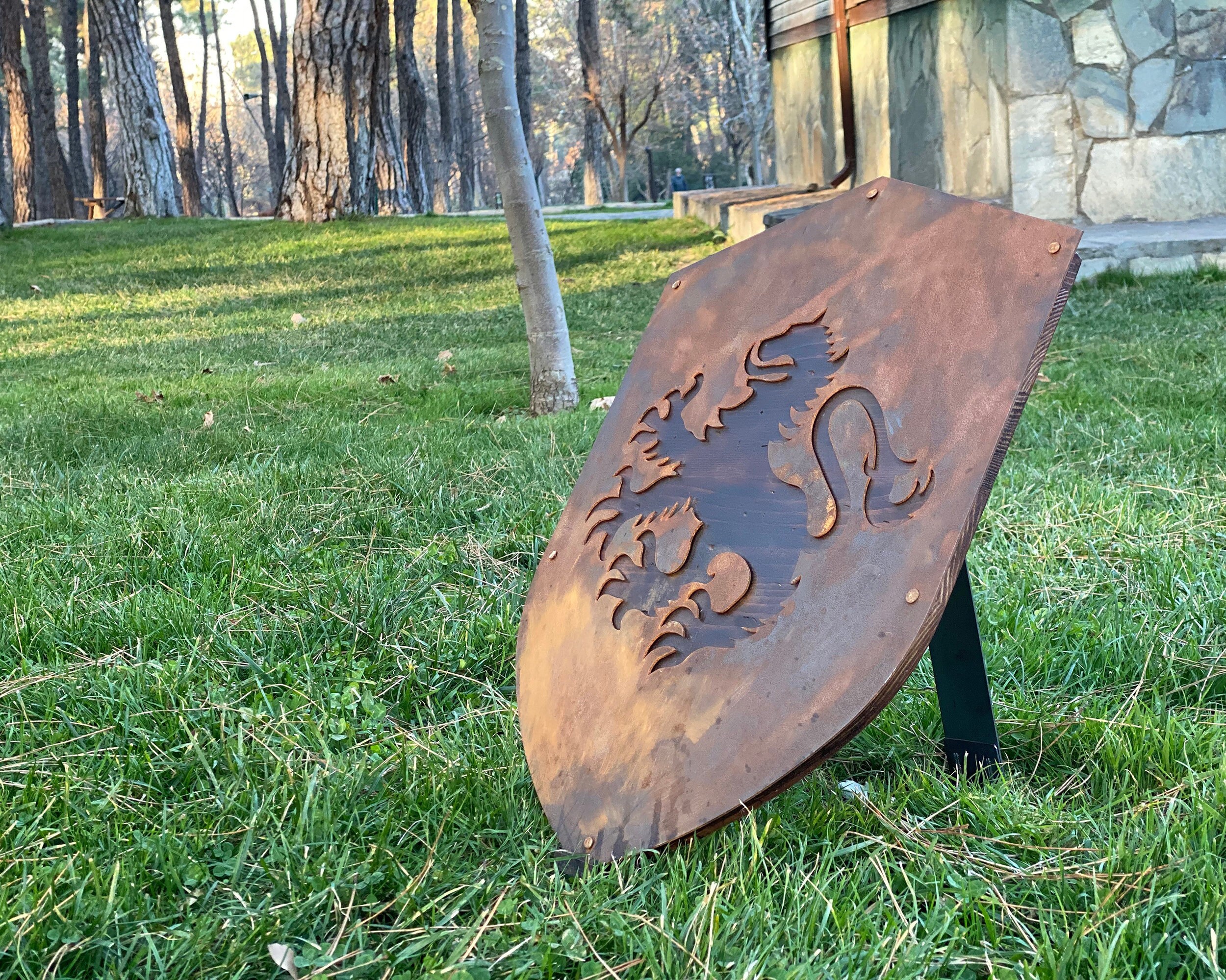 Transform Your Garden Into a Medieval Oasis With Our Wooden Shield ...