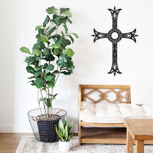 Metal Wall Cross, Cross Wall Decor, Farmhouse Decor, Christian Wall Art ...