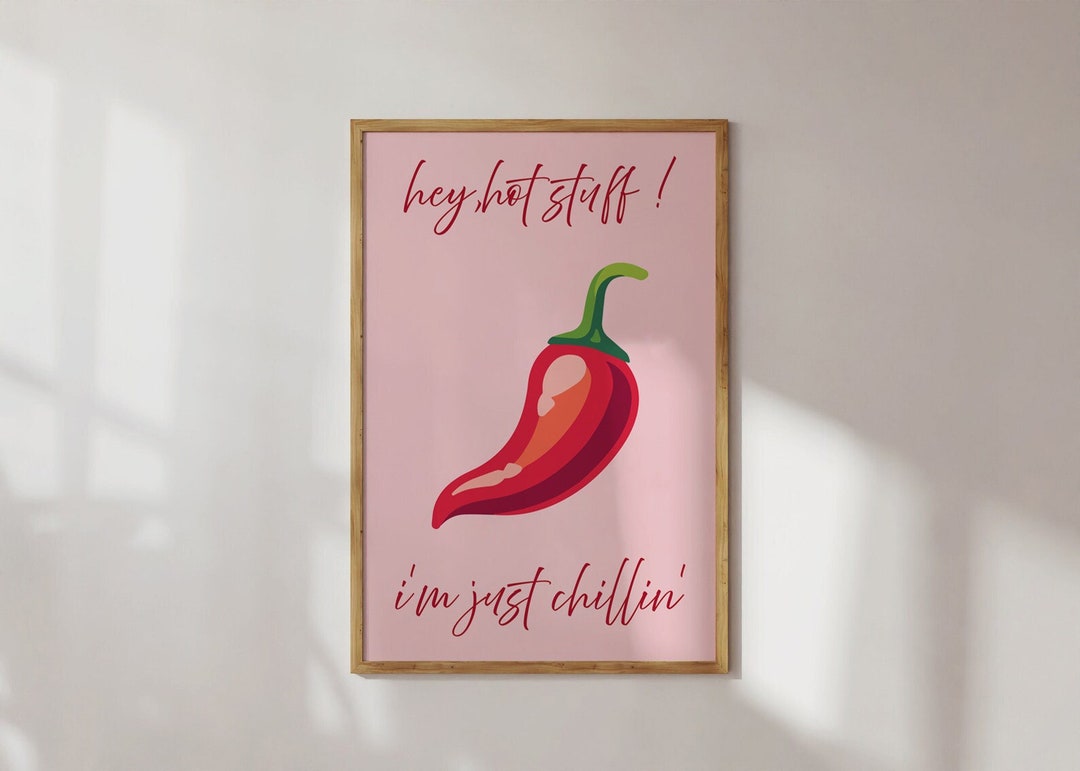 Sassy Art,maximalist Home Decor,hot Chilli Pepper Print,modern Kitchen ...